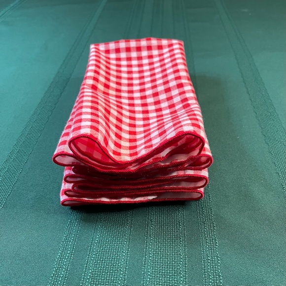 Dining | 5 Cloth Napkins Red And White Checkered | Poshmark